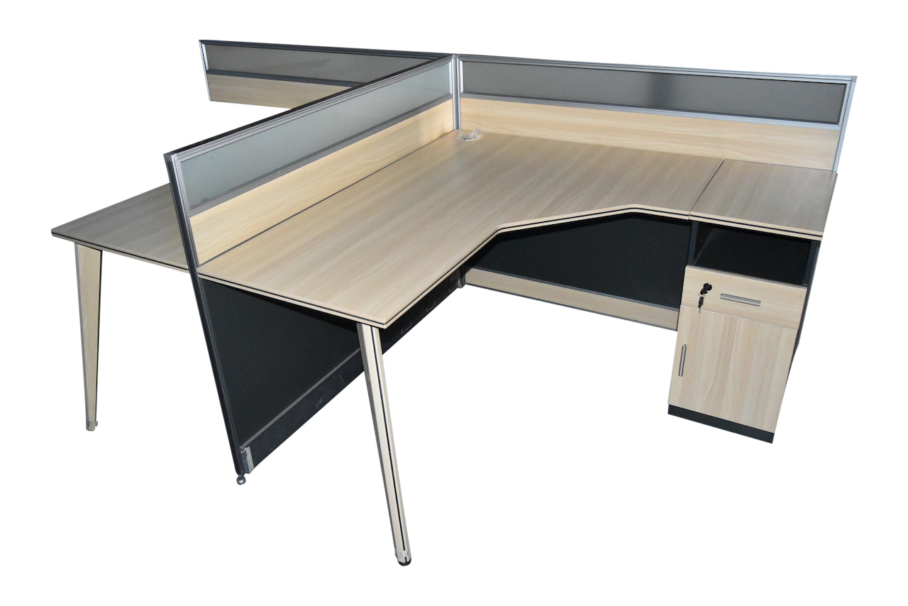 Workstation 2X White Ash & Iron Grey - Alhamd Smartliving